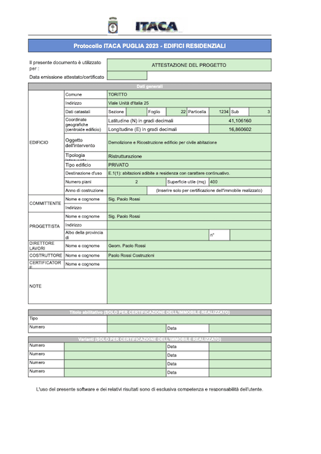 Foglio di Calcolo Excel Automatico Protocollo Itaca Puglia 2023 ...